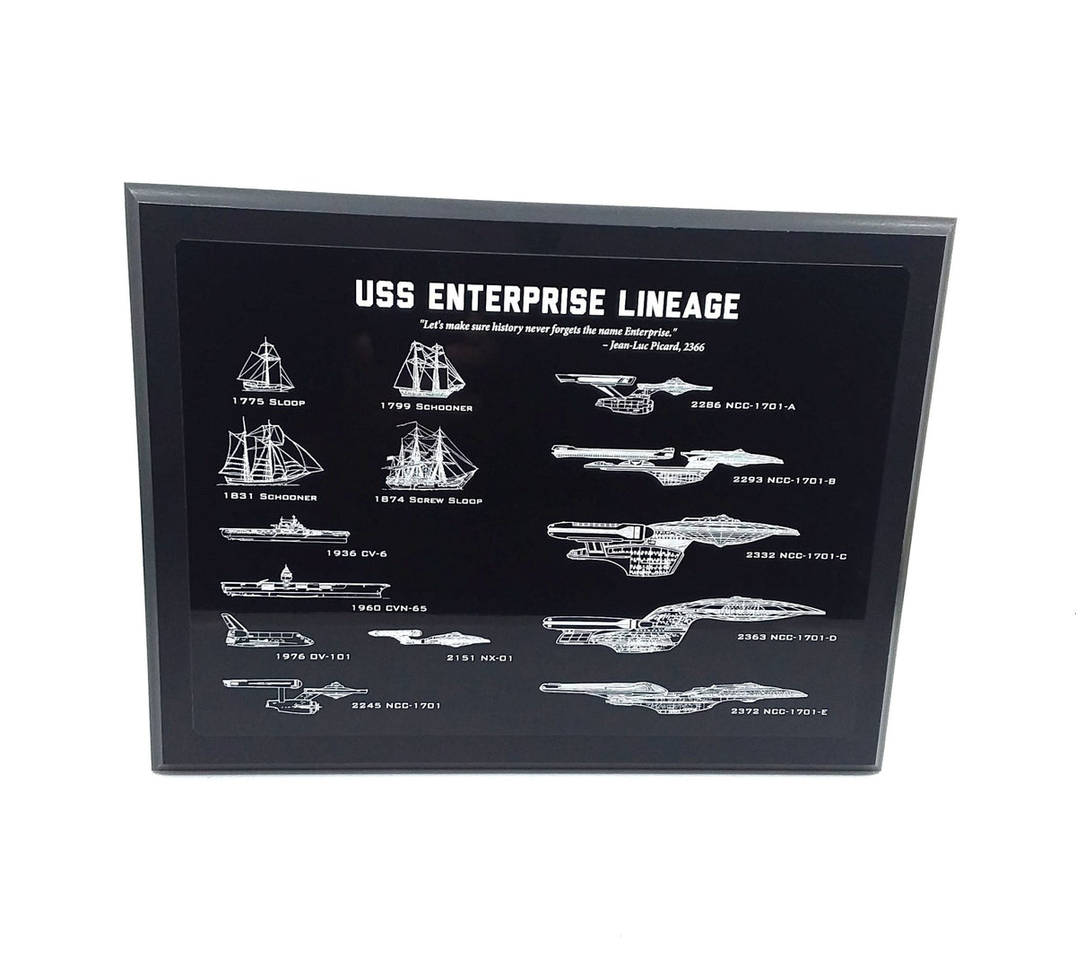 Star Trek USS Enterprise Lineage Engraved Blueprint Wall Art – Mahannah ...